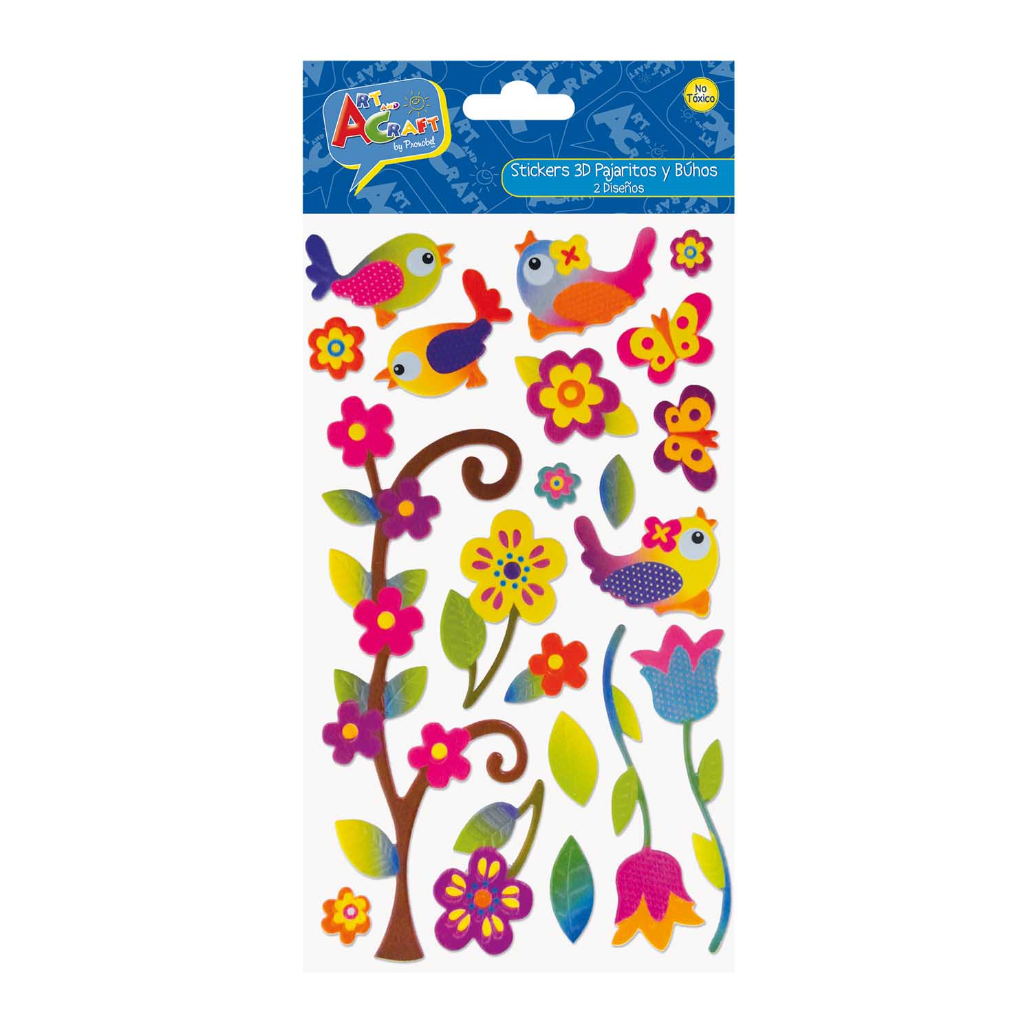 Sticker 3D 2 Surtidos Pajaritos/Buhos Bol Art & Craft | EntreKids