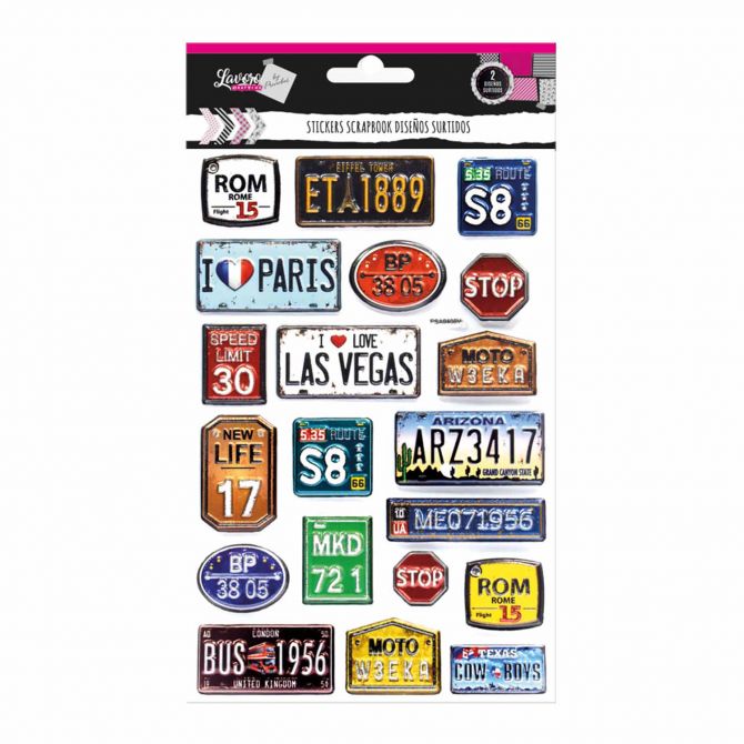 Sticker Scrapbook Placas Y Corazones 20 Piezas Aprox | EntreKids