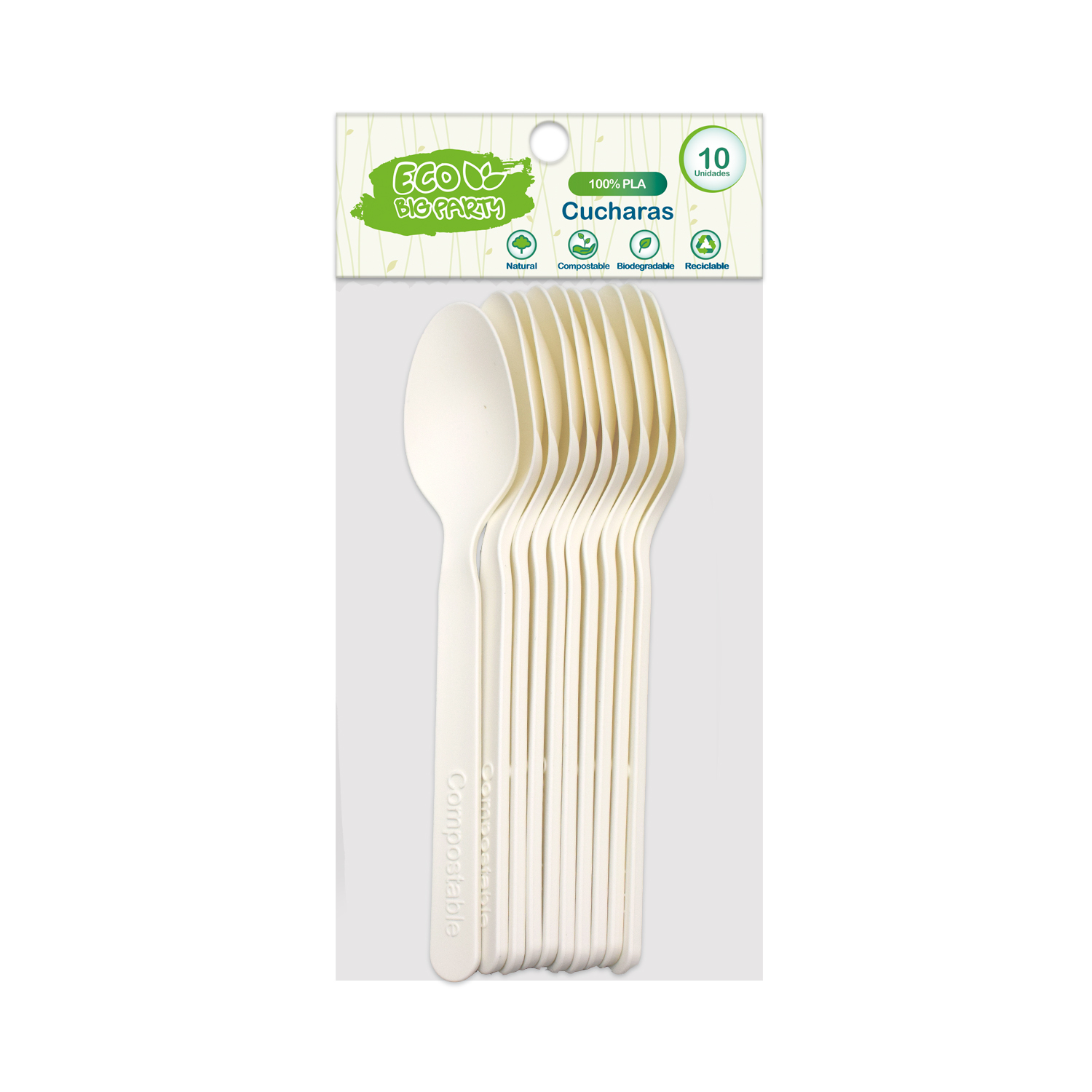 Cuchara PLA 10 Unidades Big Party Eco | EntreKids