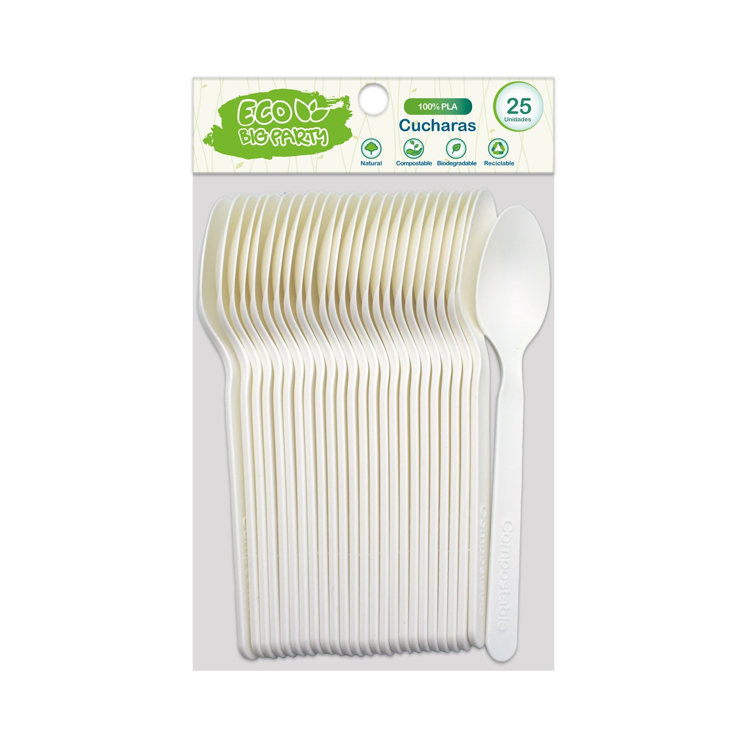 Cuchara PLA 25 Unidades Big Party Eco | EntreKids