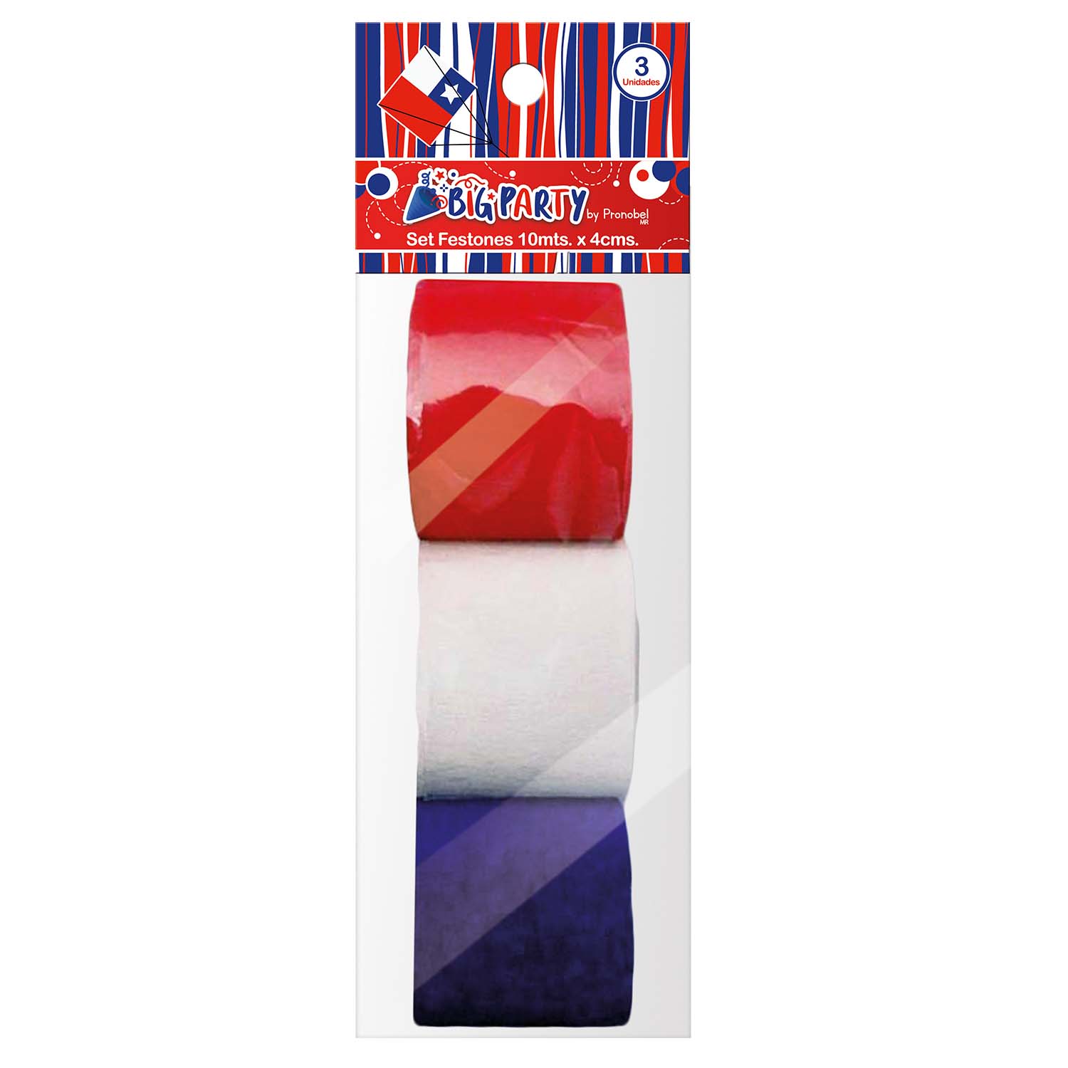 Set 3 Festones 10 metros x 4 cm Big Party | EntreKids