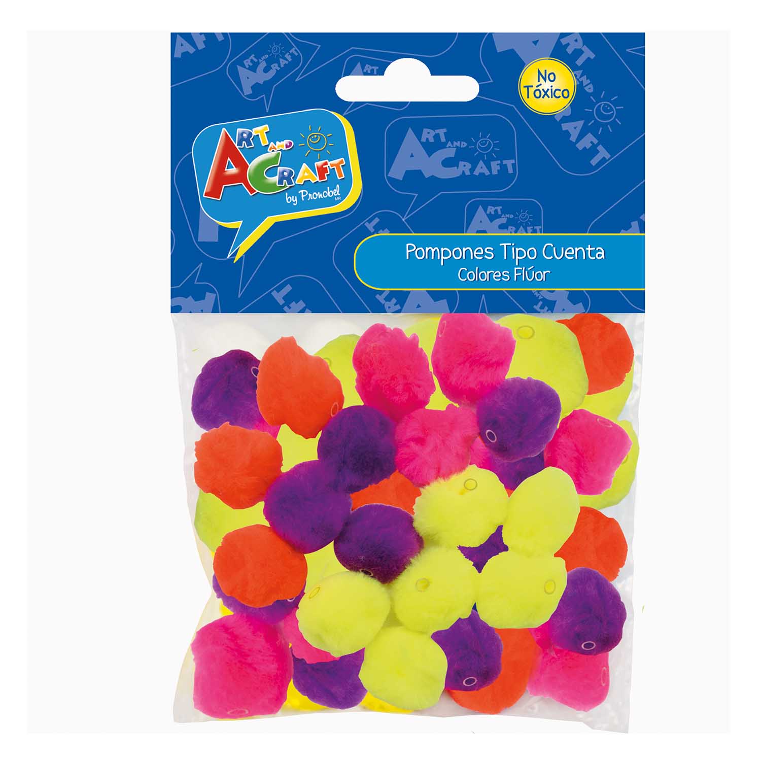 Pompones Tipo Cuenta 25 Piezas Col. Surtidos Art & Craft | EntreKids