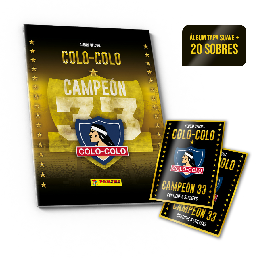 Pack Colo Colo 33 Estrellas (Álbum Tapa Blanda + 20 Sobres) | EntreKids
