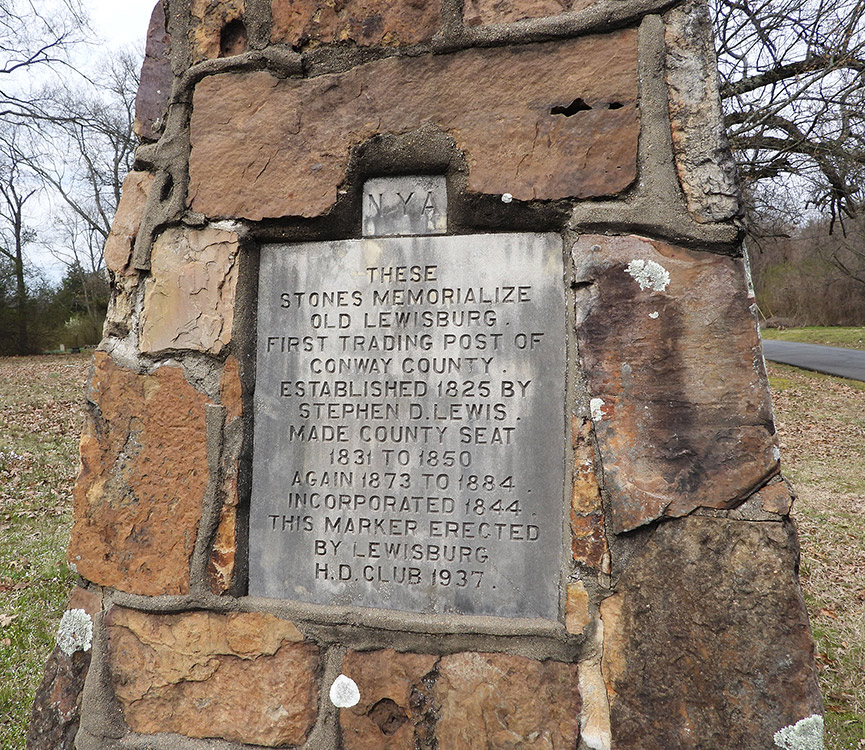 Lewisburg Marker - Encyclopedia of Arkansas
