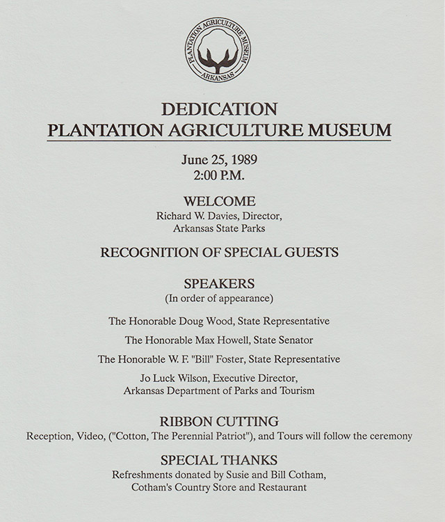 Opening Program - Encyclopedia of Arkansas