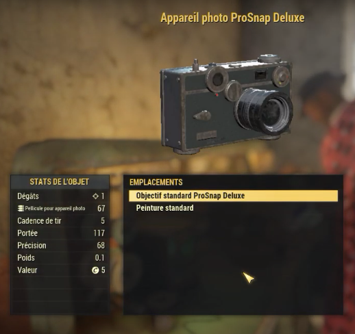 Appareil photo ProSnap Deluxe - Objet - Fallout 76 - Bethesda Assistance