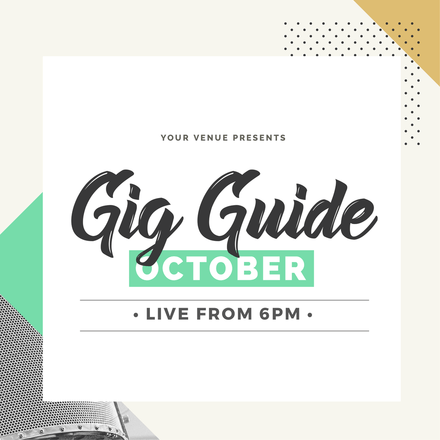Gig Guide with geometric shape background feature - Easil