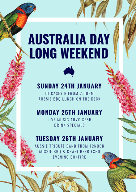 Australia Day Long Weekend with native birds & flowers - Easil