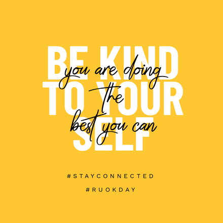 R U OK Day Quote: Yellow Black White Large Text - Easil