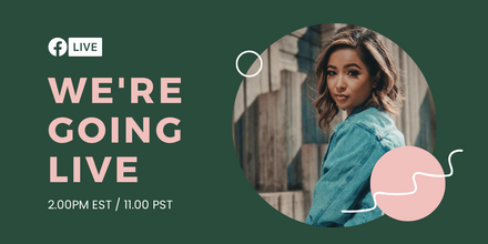 We're Going Live! Announcement Template Green & Pink - Easil