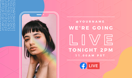 Gradient Shapes Live Announcement Template - Easil