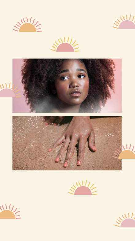 Simple Hand Drawn Sun Double Image Frame - Easil