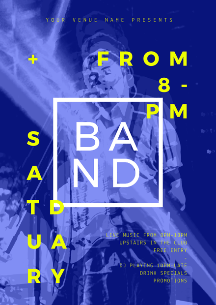 Blue Layered Effect Band Promotion Template - Easil