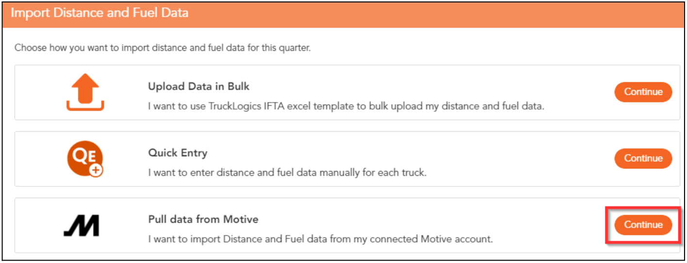 How to import fuel and distance data from Motive?