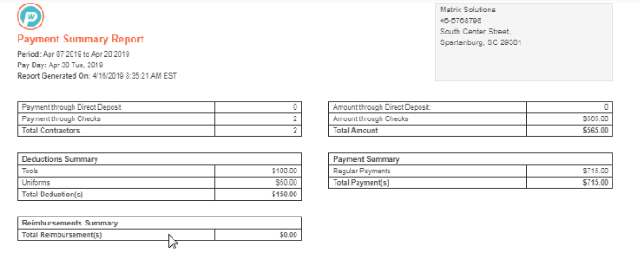 reporting of payment practices