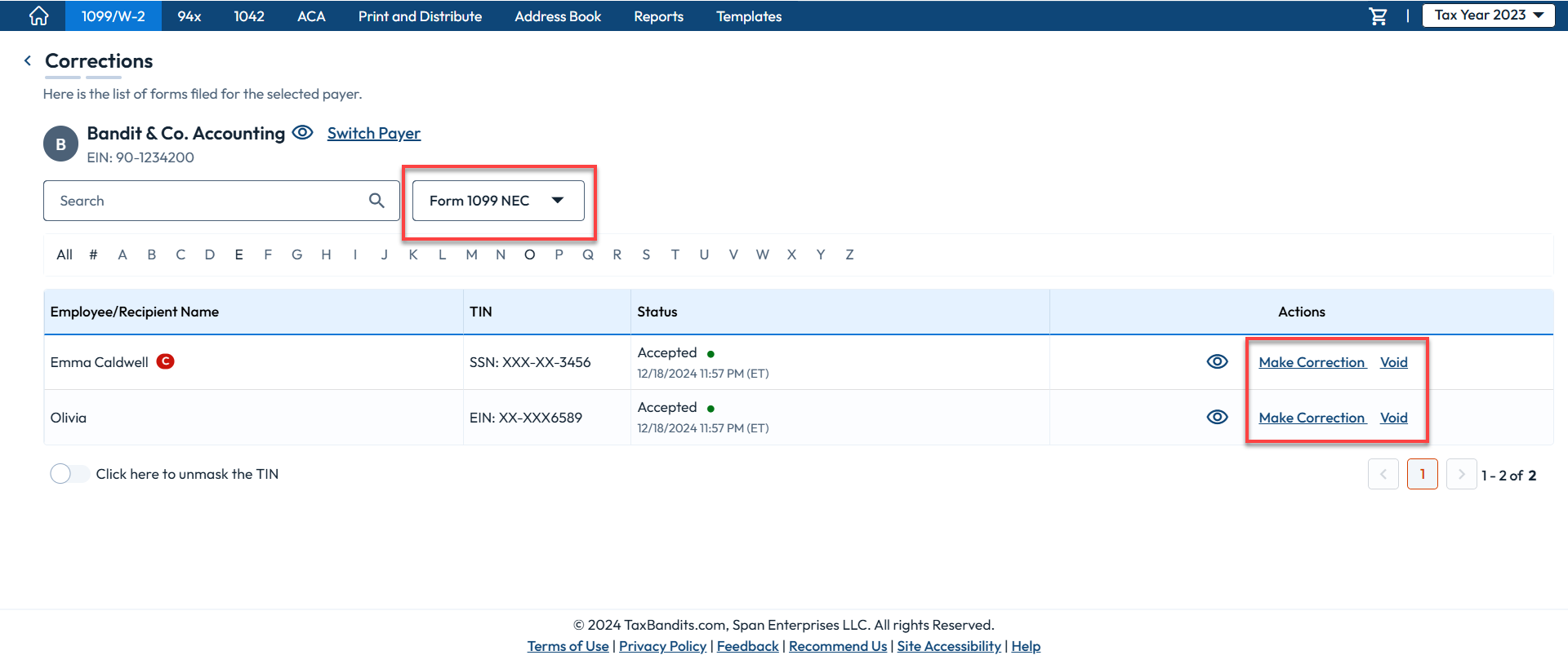How do I File Corrections or Void Forms? – Tax File App