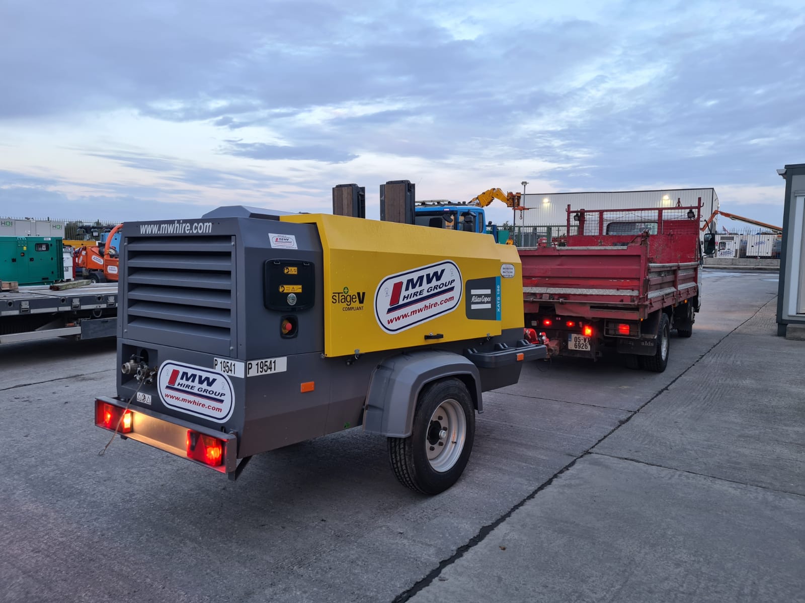 New 186 Atlas Copco 400 CFM High Pressure compressor heading on a r...