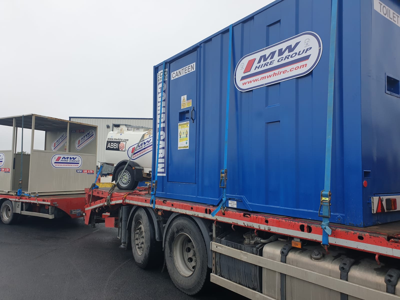 Welfare unit and other rental kit heading out on hire | MW HIRE