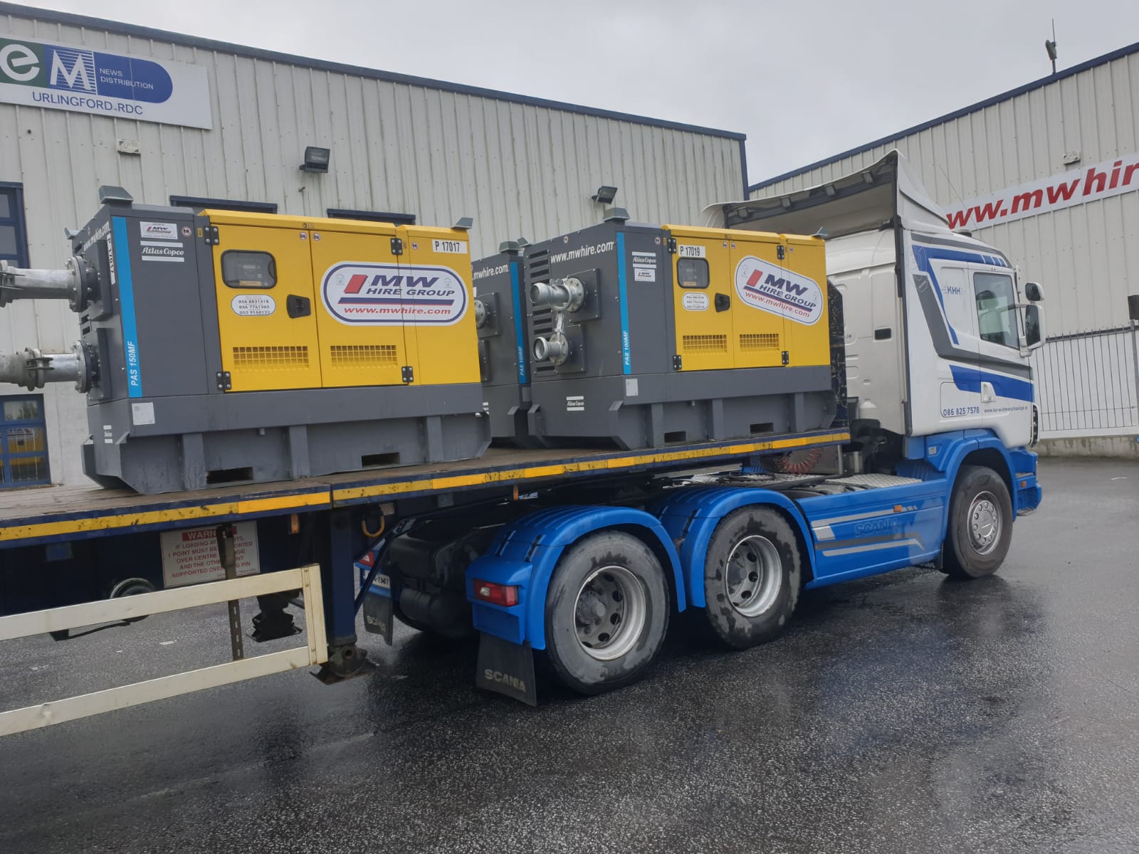 Load of new Atlas Copco heading away | MW Hire Group