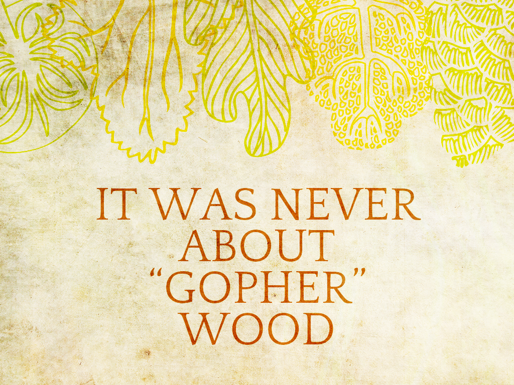 It Was Never About Gopher Wood – Fayetteville Church of Christ