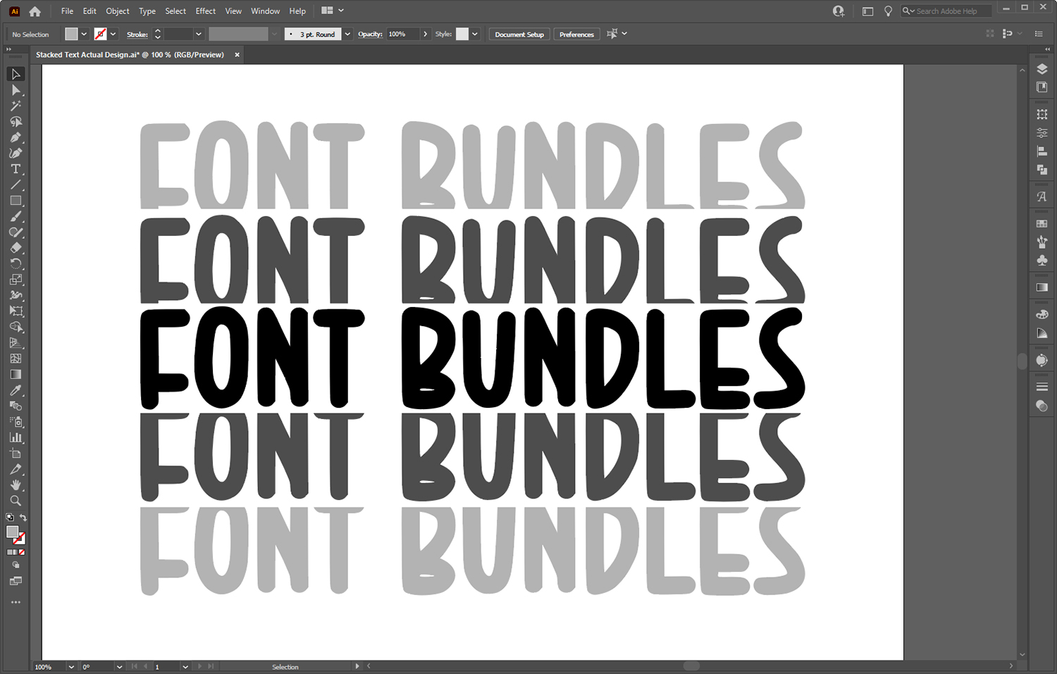 Create A Stacked Text Design In Illustrator Design Bundles