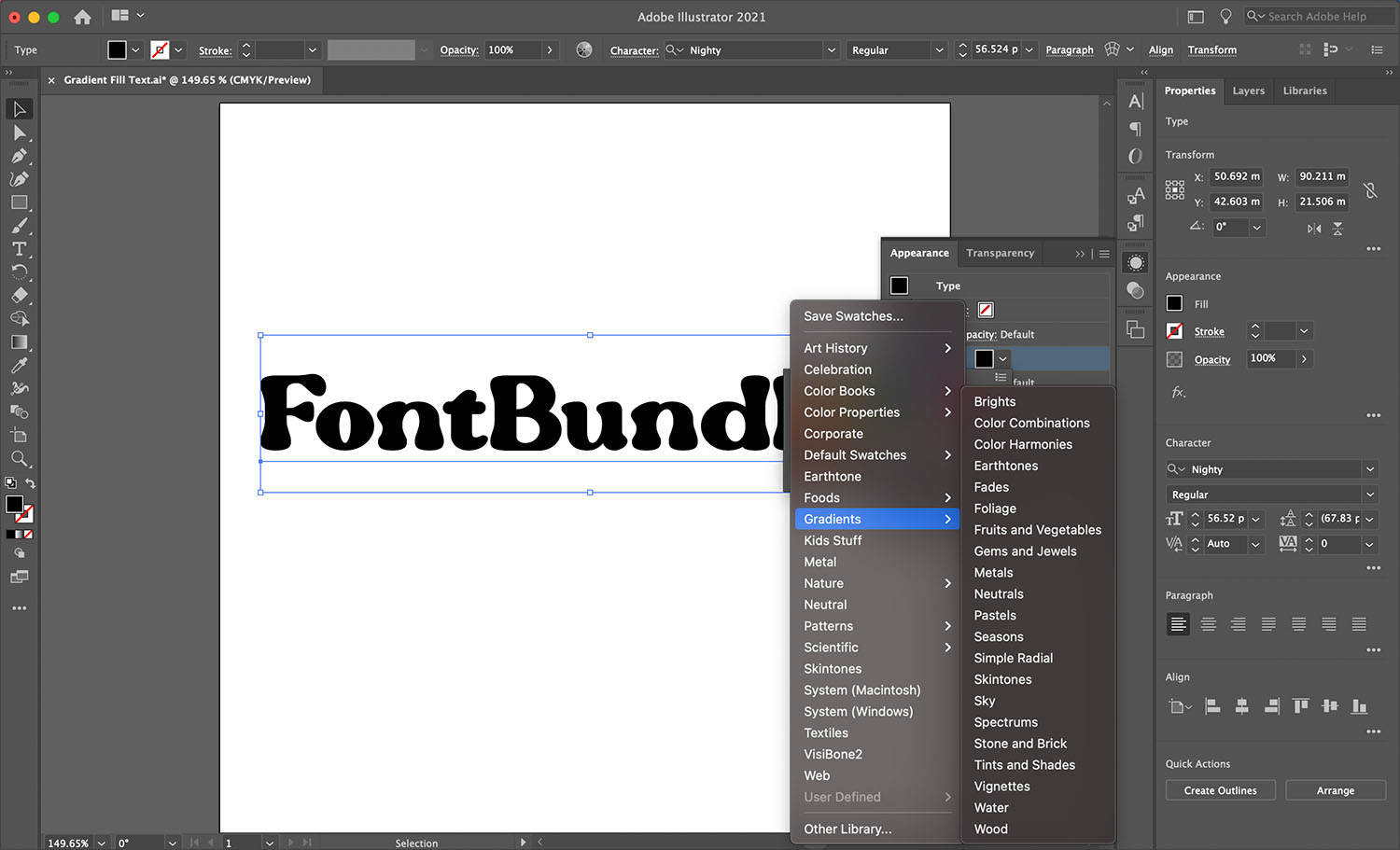 Fill Text With Gradients in Illustrator | Design Bundles