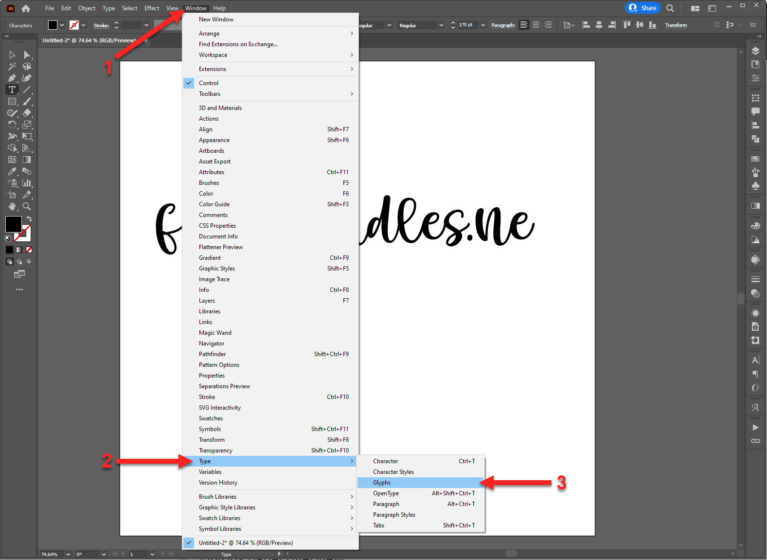 Using Font Glyphs In Adobe Illustrator Design Bundles