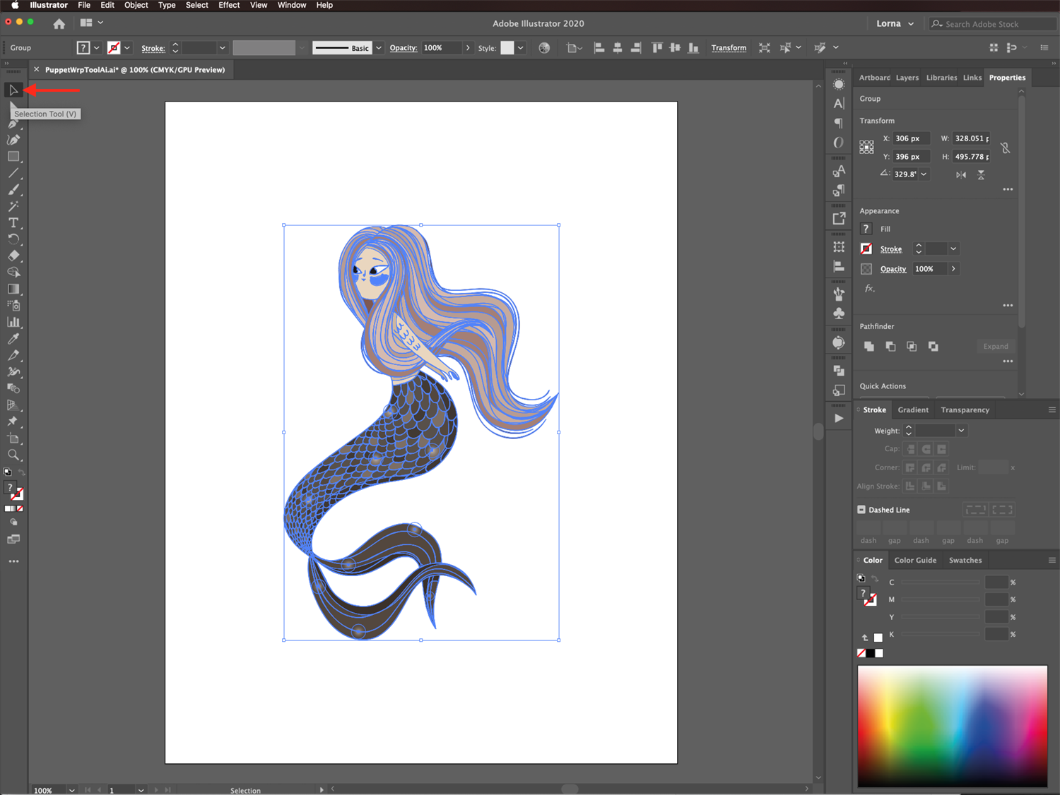Using The Puppet Warp Tool In Illustrator Design Bundles