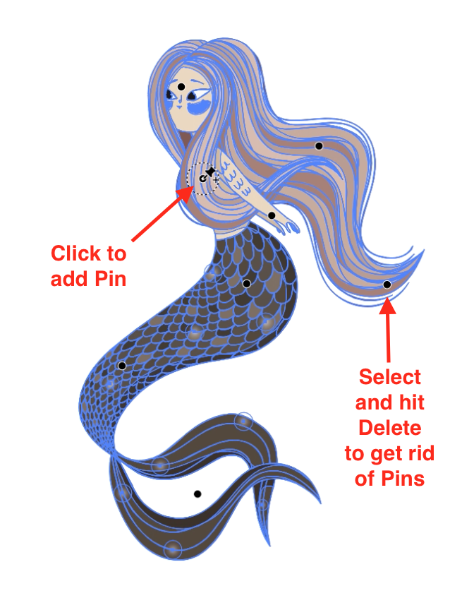 Using The Puppet Warp Tool In Illustrator Design Bundles
