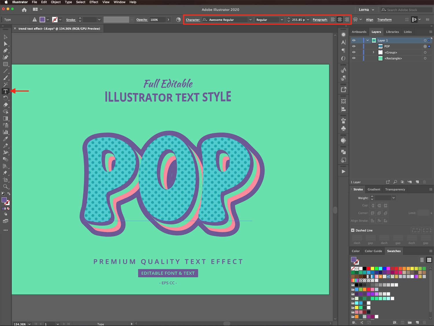 Use Text Effects In Illustrator 1 Click Design Bundles