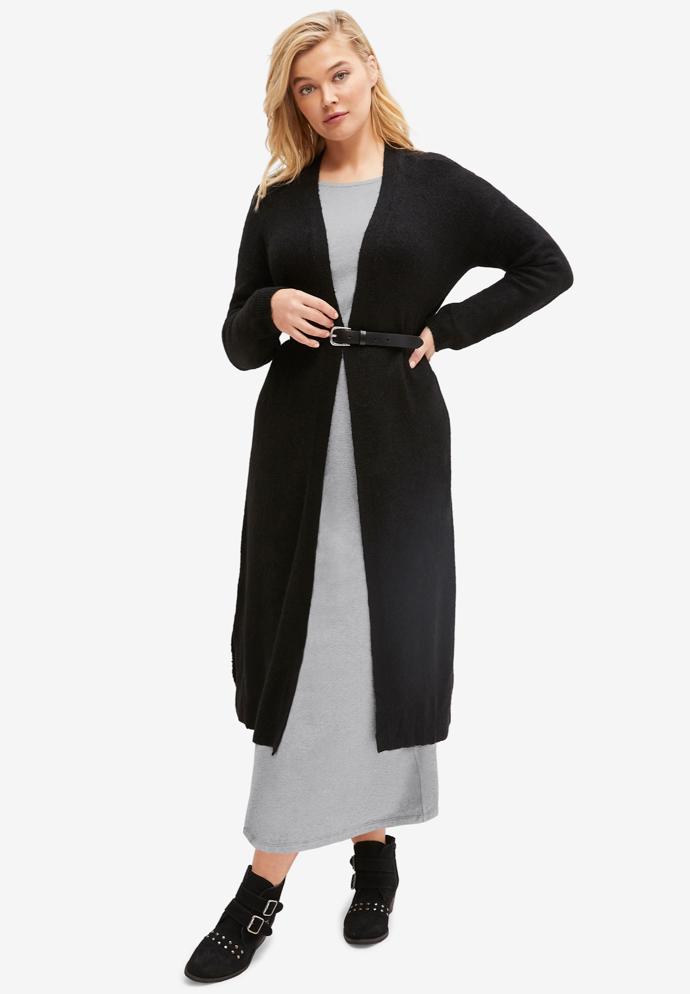 ellos-women-s-plus-size-3-4-sleeve-knit-maxi-dress-ebay