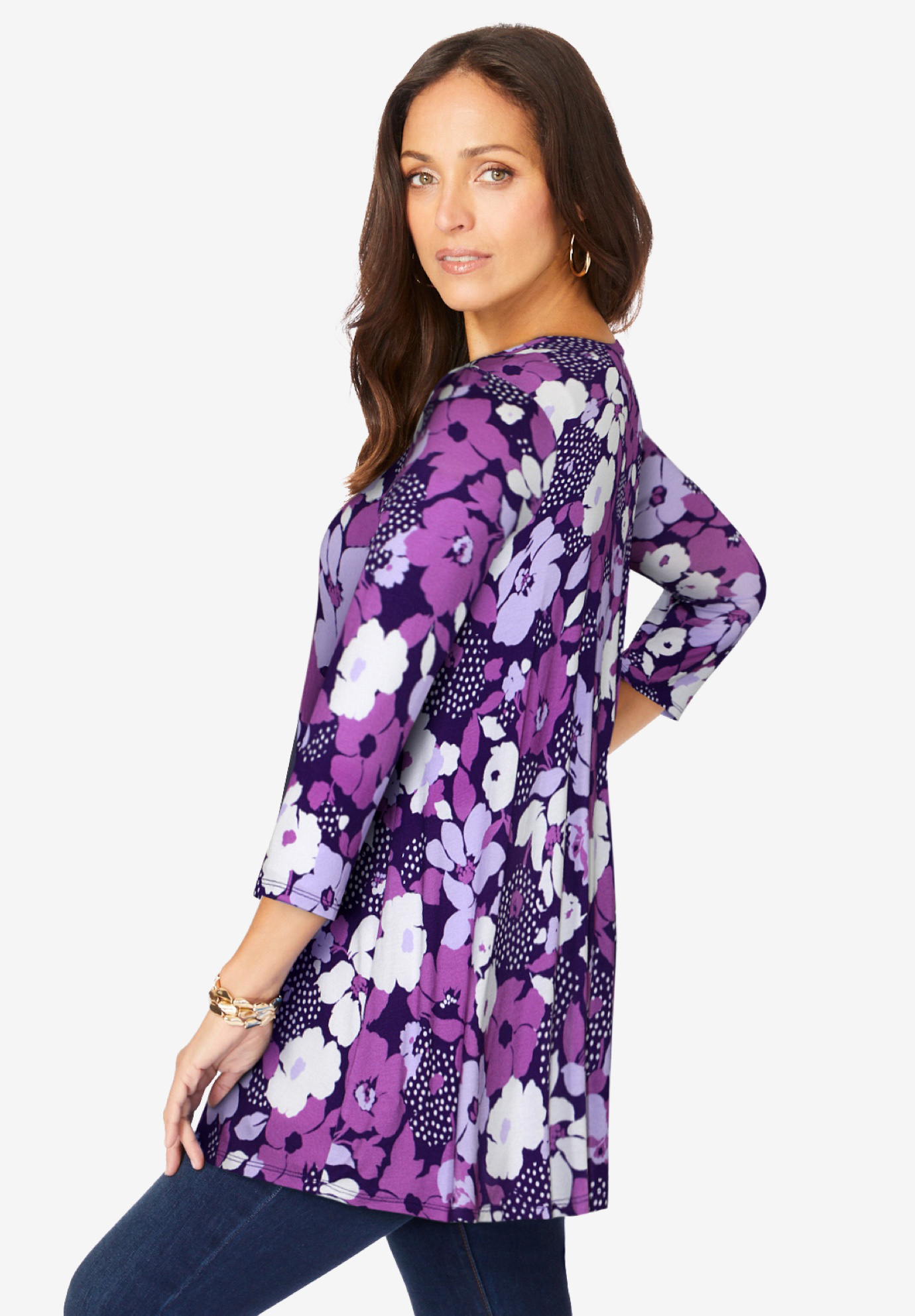 Jessica London Women's Plus Size Stretch Knit Swing Tunic | eBay
