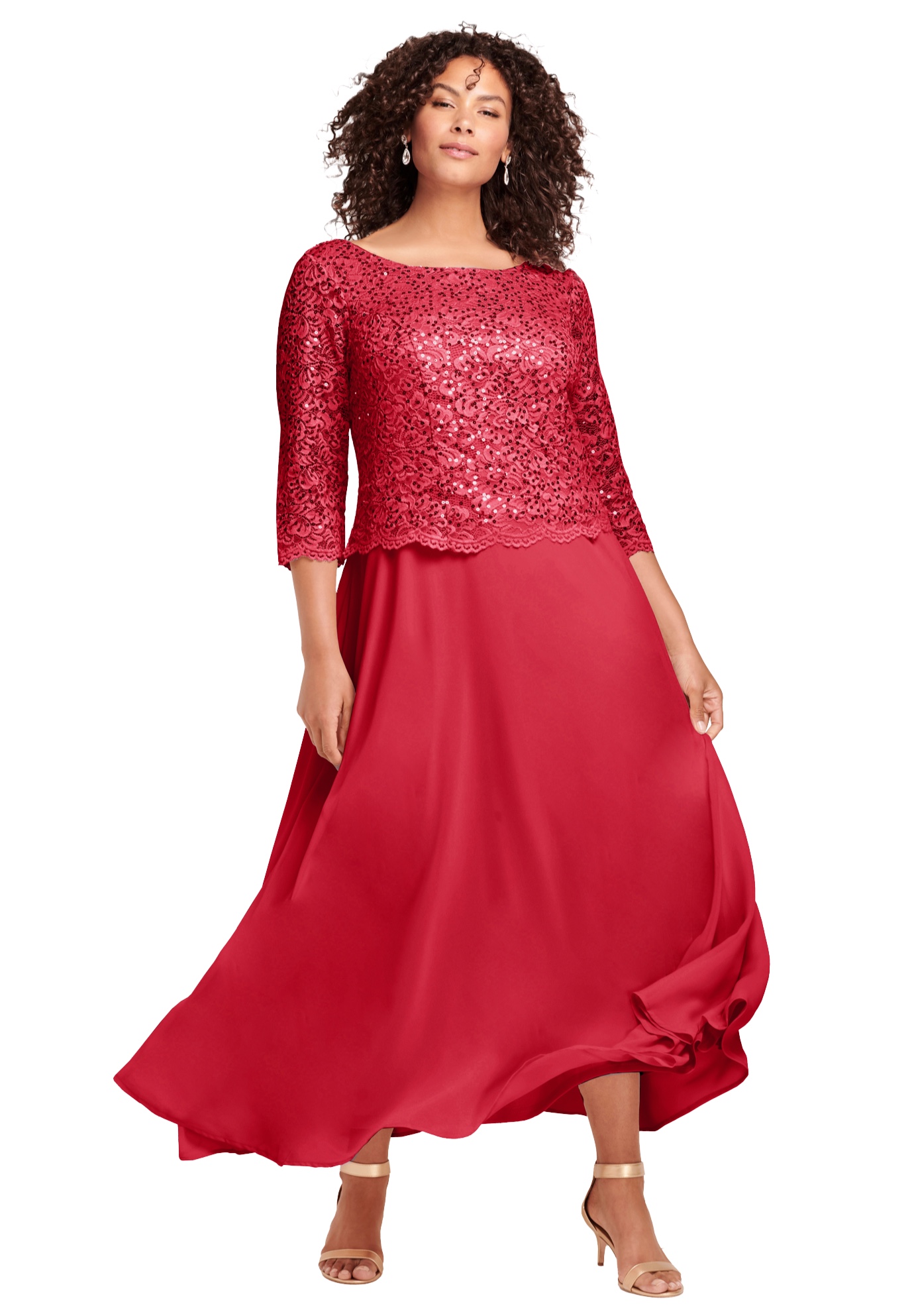 Roaman's Women's Plus Size Lace Popover Dress Formal Evening | eBay