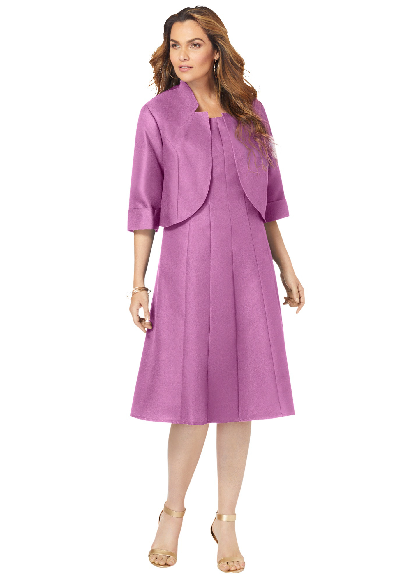 Roaman's Women's Plus Size Fit-And-Flare Jacket Dress | eBay