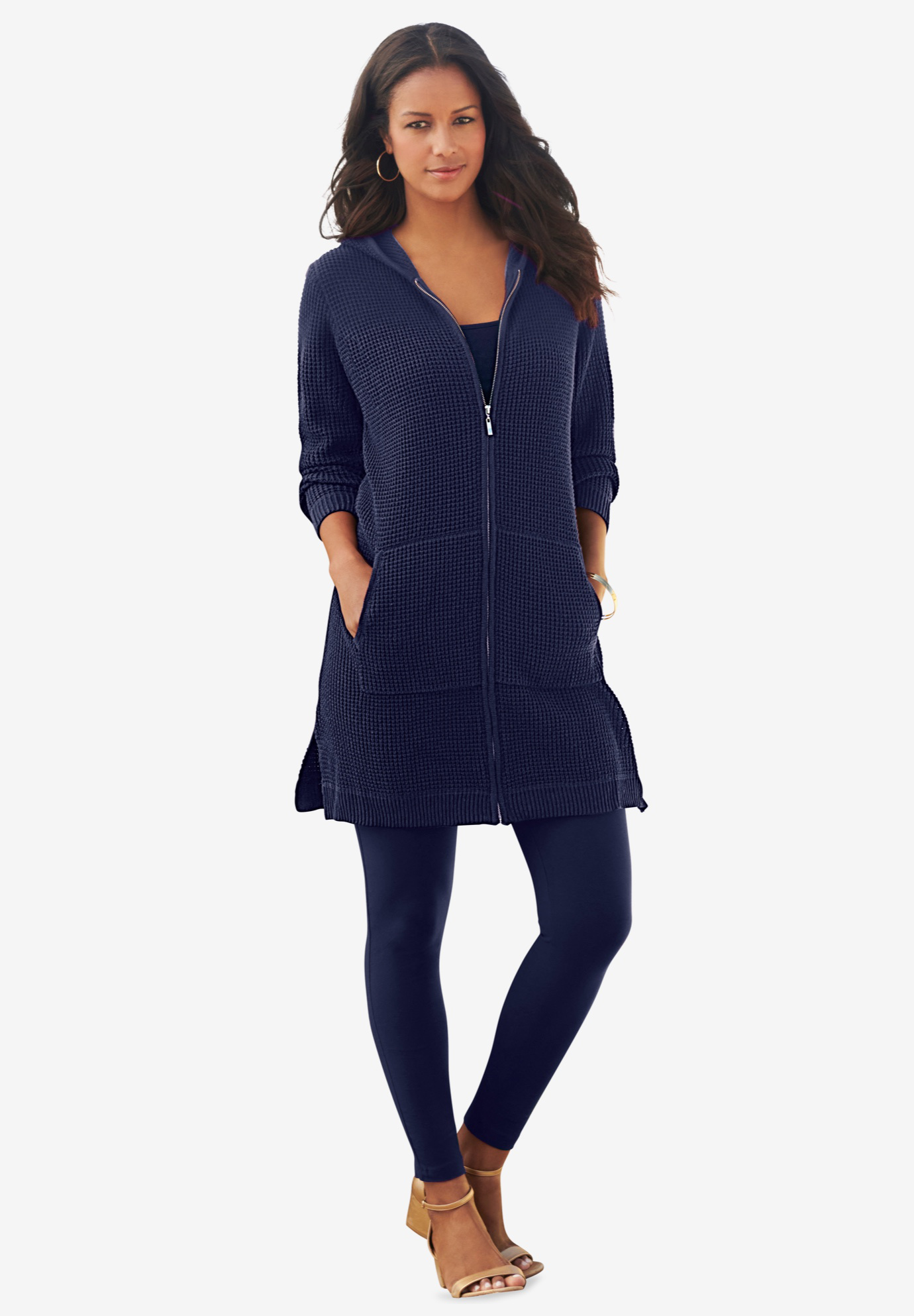 Roaman's Women's Plus Size Mega-Length Thermal Hoodie. | eBay