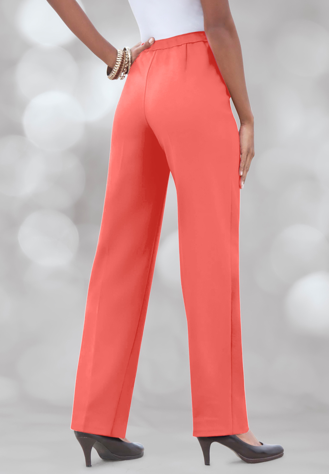 Roaman's Women's Plus Size Petite Classic Bend Over Pant Pull On Slacks ...