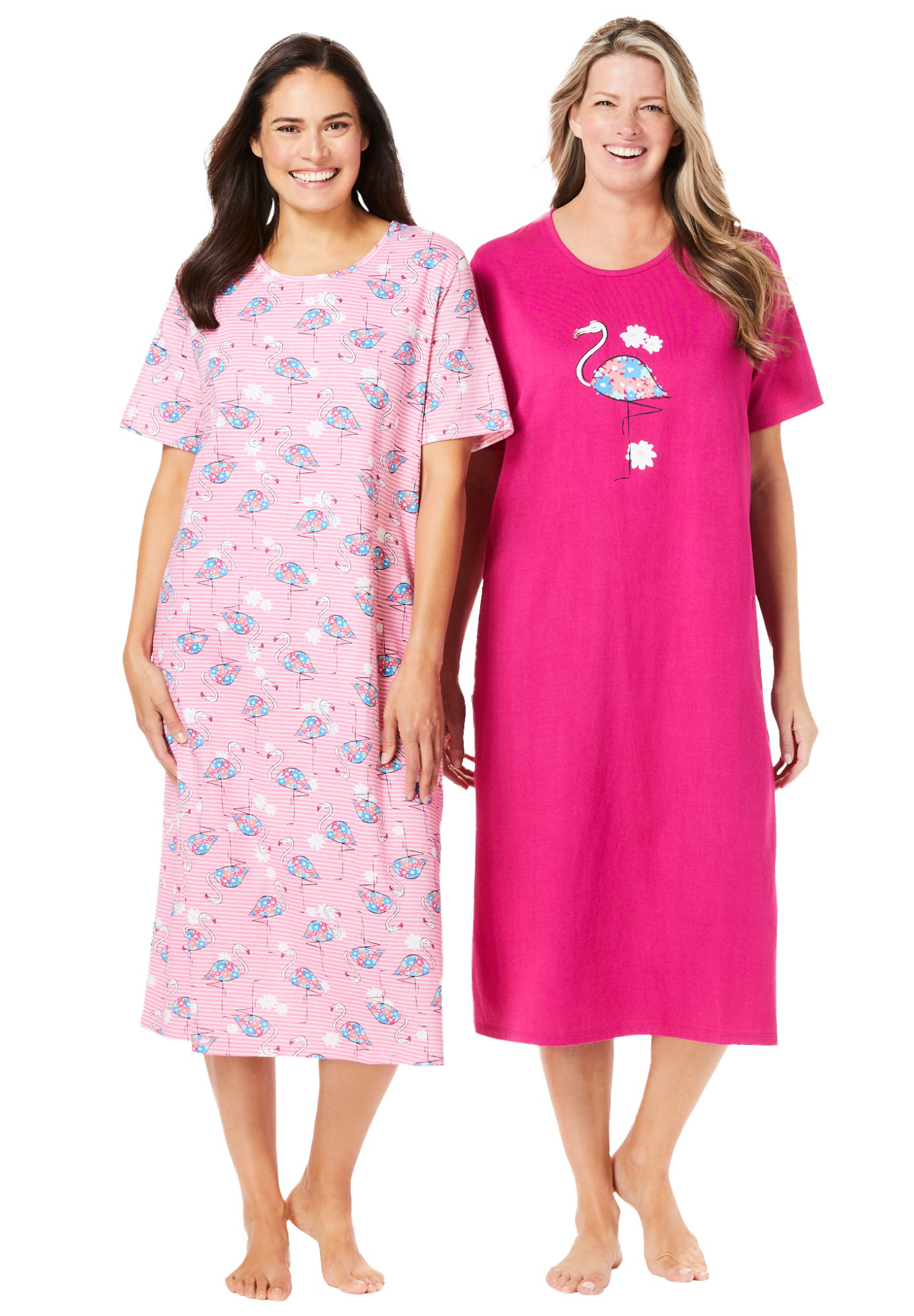 Dreams & Co. Women's Plus Size 2-Pack Long Sleepshirts Nightgown | eBay