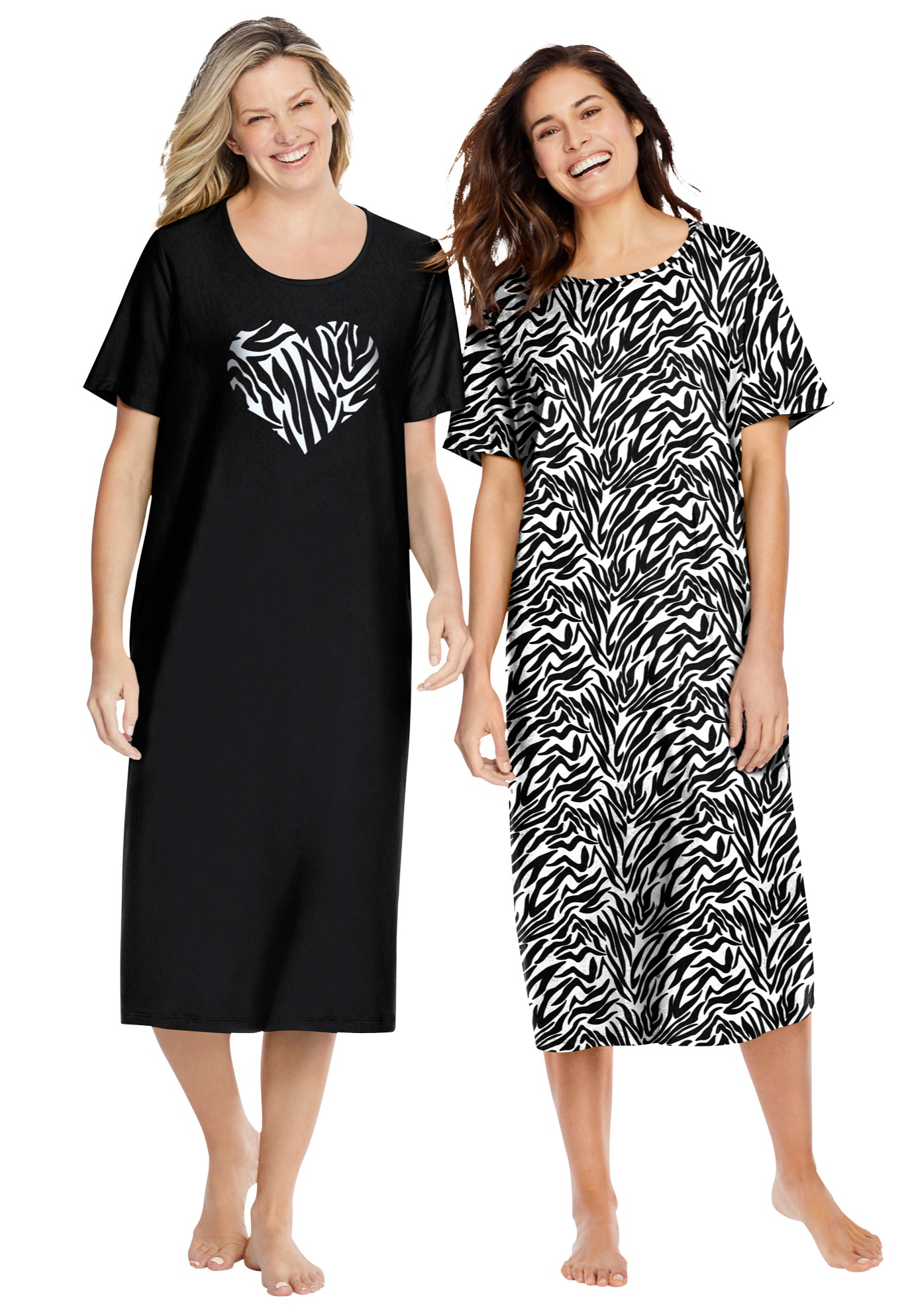 Dreams & Co. Women's Plus Size 2-Pack Long Sleepshirts | eBay
