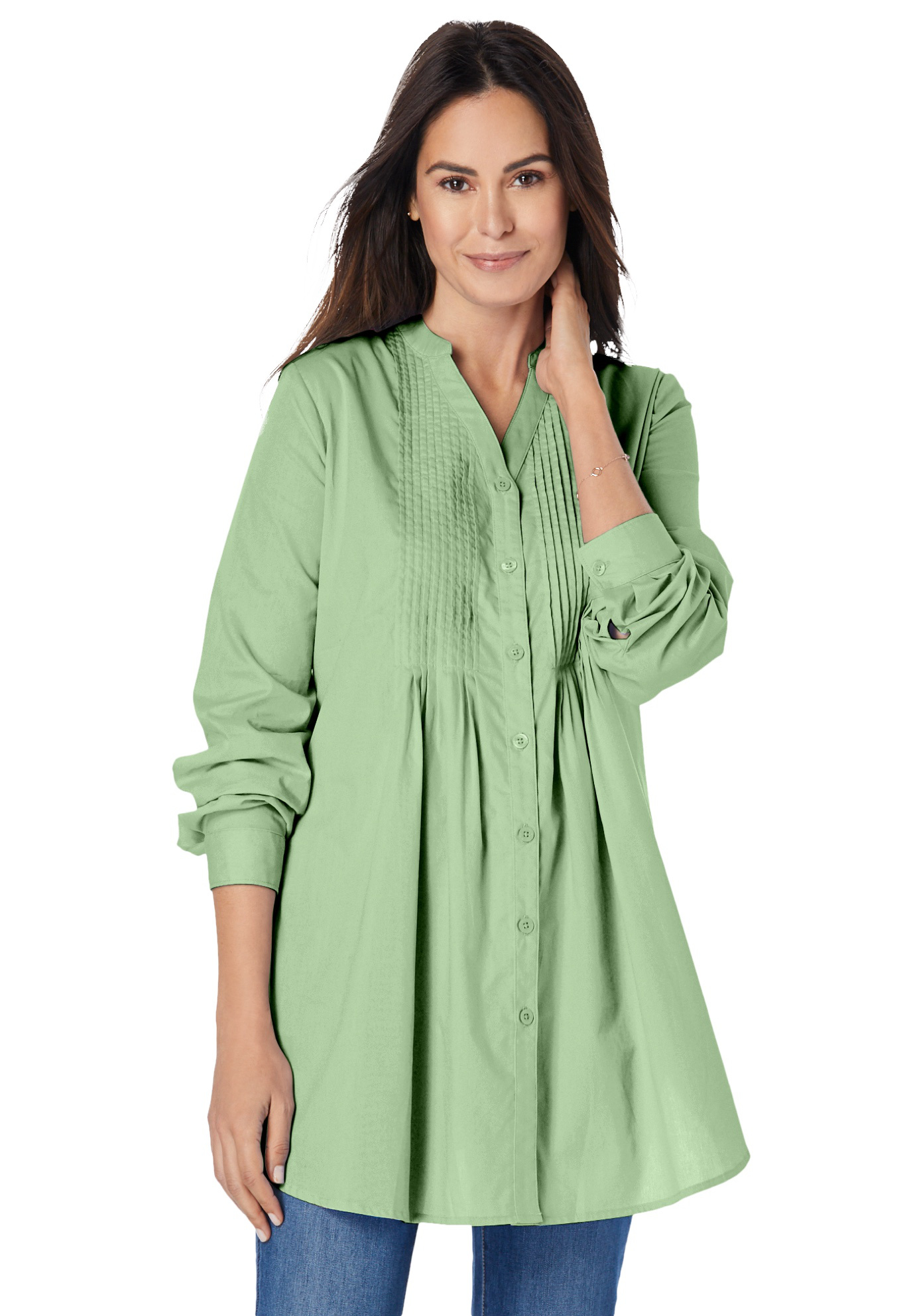 Woman Within Women's Plus Size Perfect Pintuck Tunic | eBay