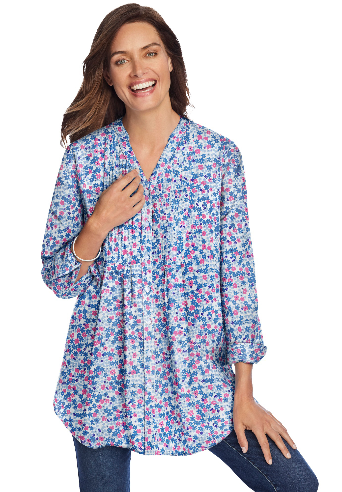 Woman Within Women's Plus Size Perfect Pintuck Tunic | eBay