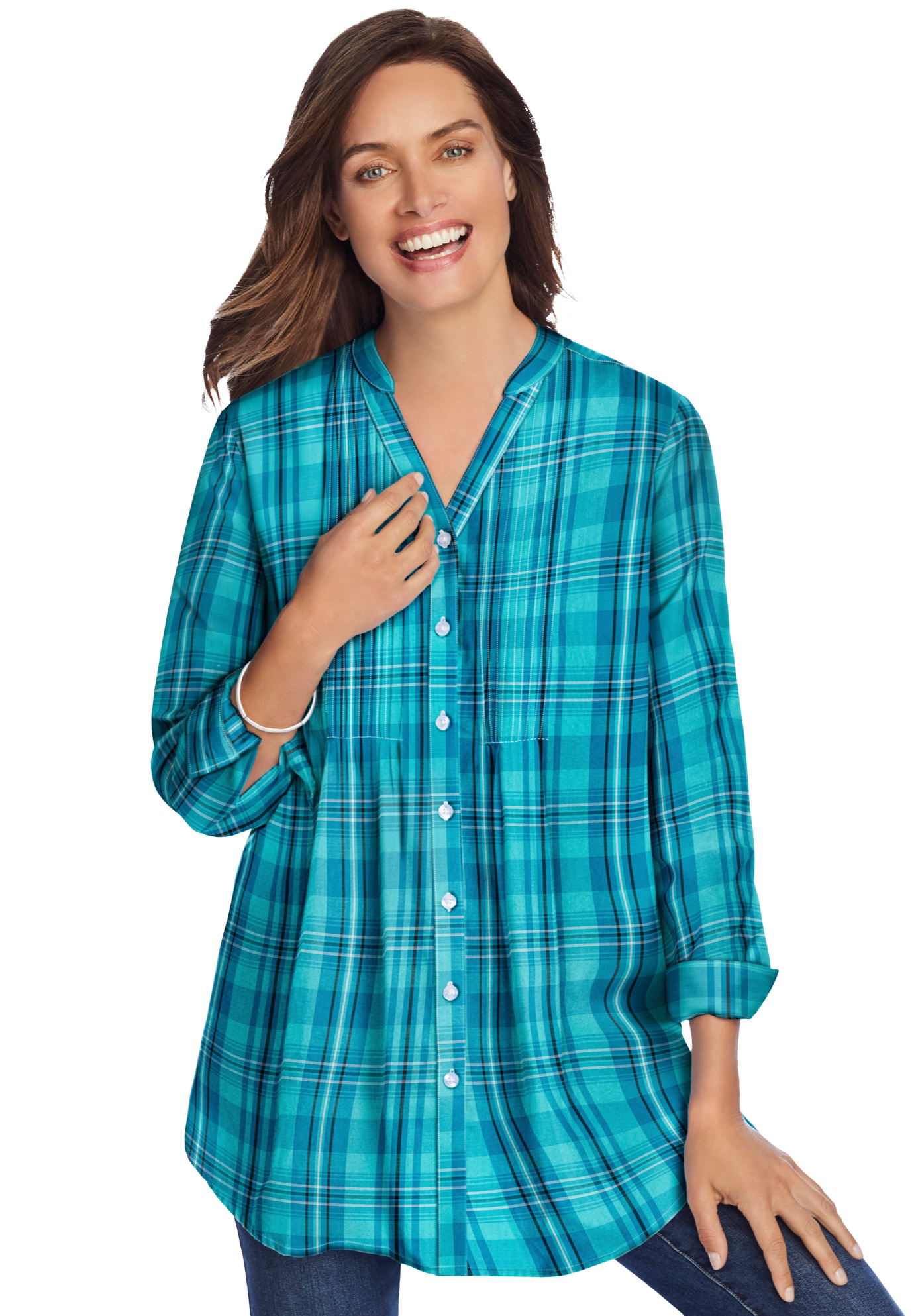 Woman Within Women's Plus Size Perfect Pintuck Tunic | eBay