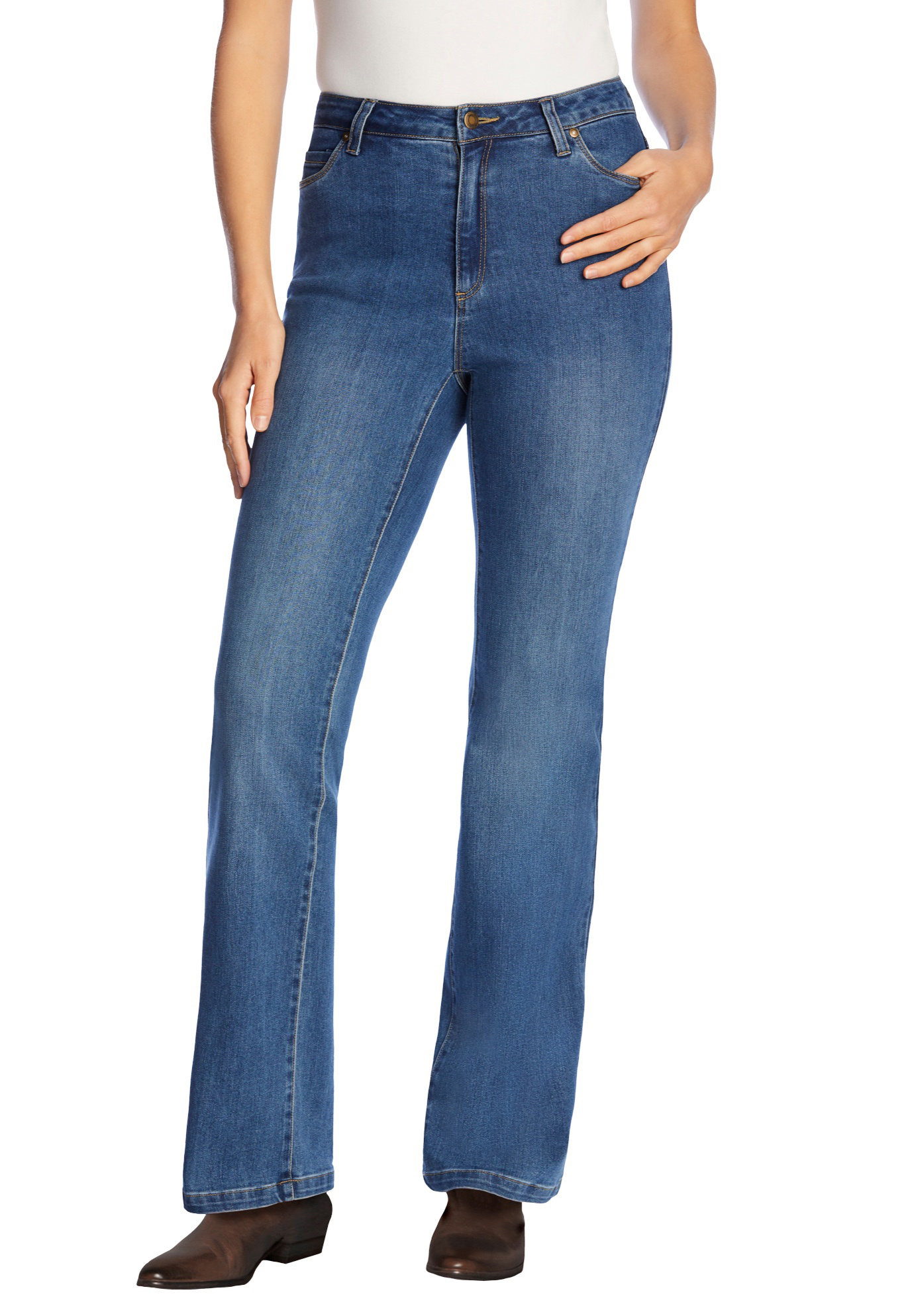 Woman Within Women's Plus Size Tall Comfort Curve Bootcut Jean | eBay