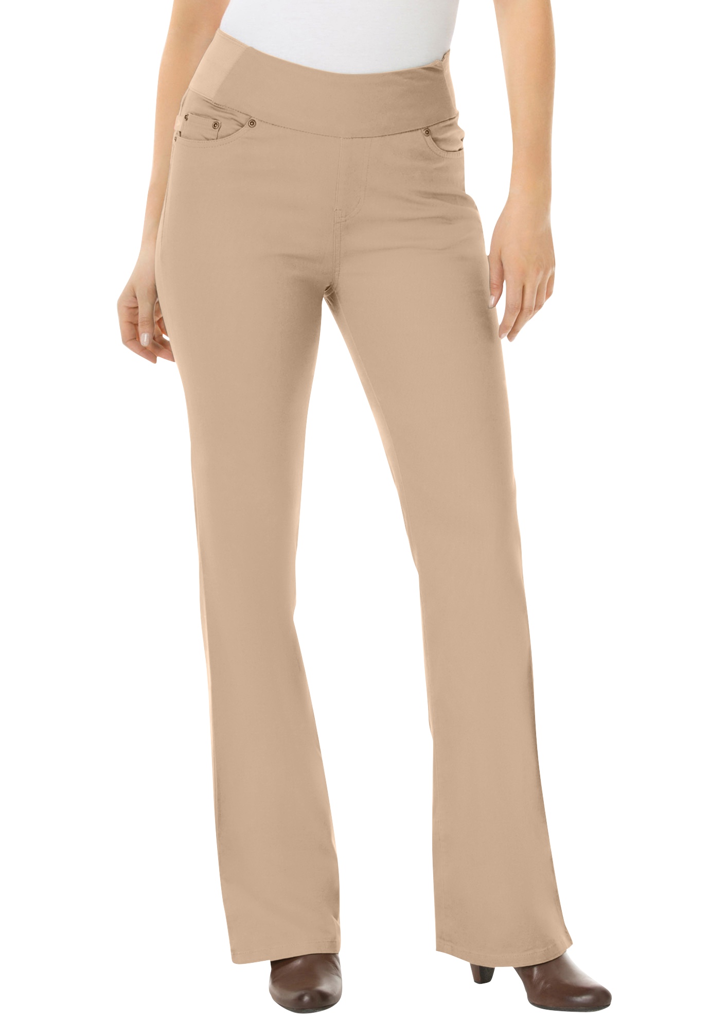 Woman Within Women's Plus Size Tall Flex-Fit Pull-On Bootcut Jean | eBay