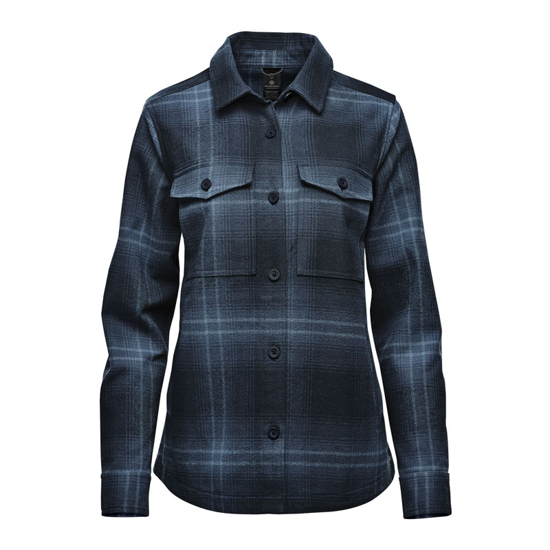 Custom Stormtech Womens Highland Plaid Shacket - Coastal Reign