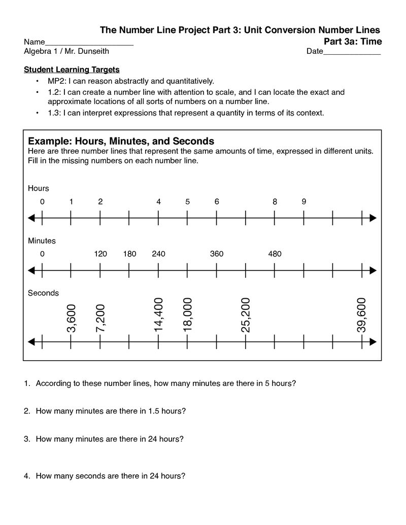 Ninth grade Lesson The Number Line, Patterns, and Units