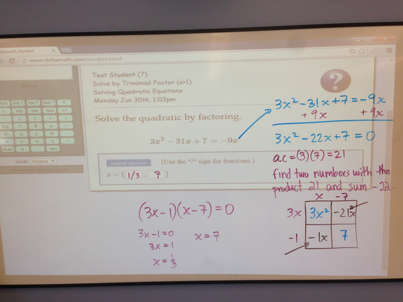 Ninth Grade Lesson Solving Quadratic Equations Delta Math 