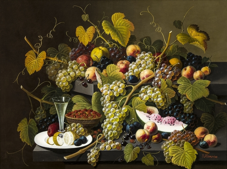 Severin Roesen (1816–1872) - Two-Tiered Still Life of Fruit - Galleries ...