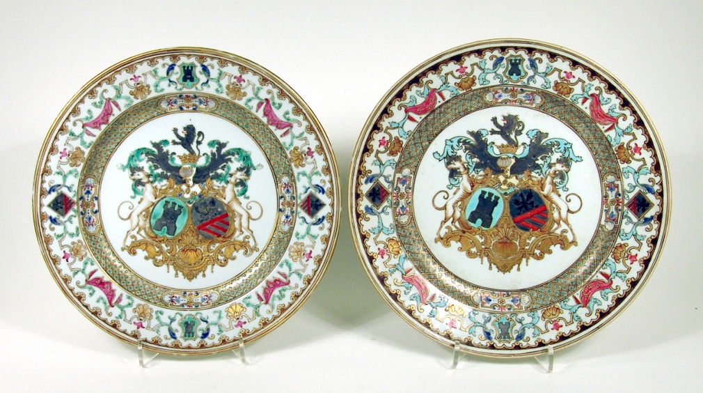 Fine Pair of Chinese Armorial Porcelain Plates - - Catalogue - Ralph M ...