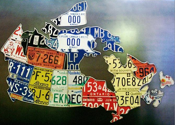 Canadian License Plates piece