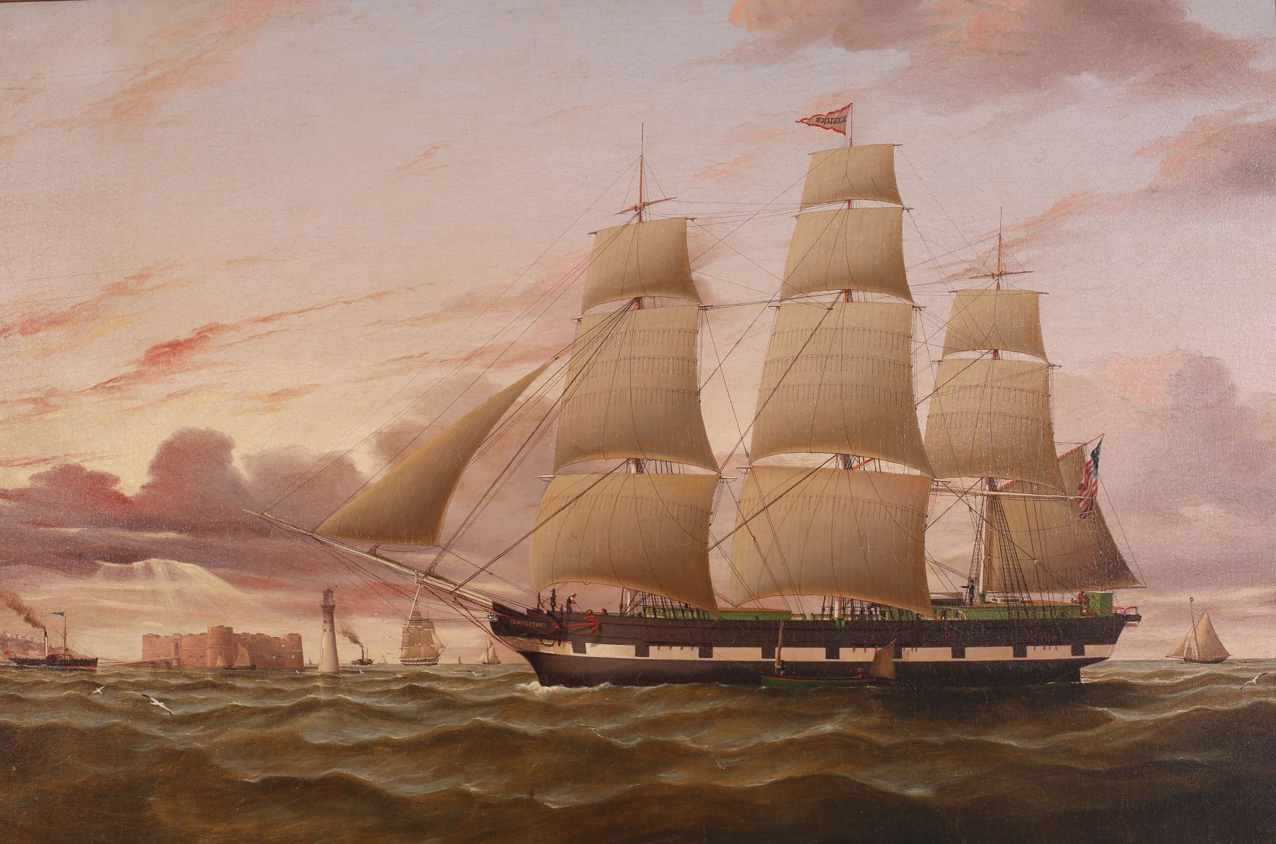 The American Ship Excelsior Arriving at Liverpool at Sunset, English ...